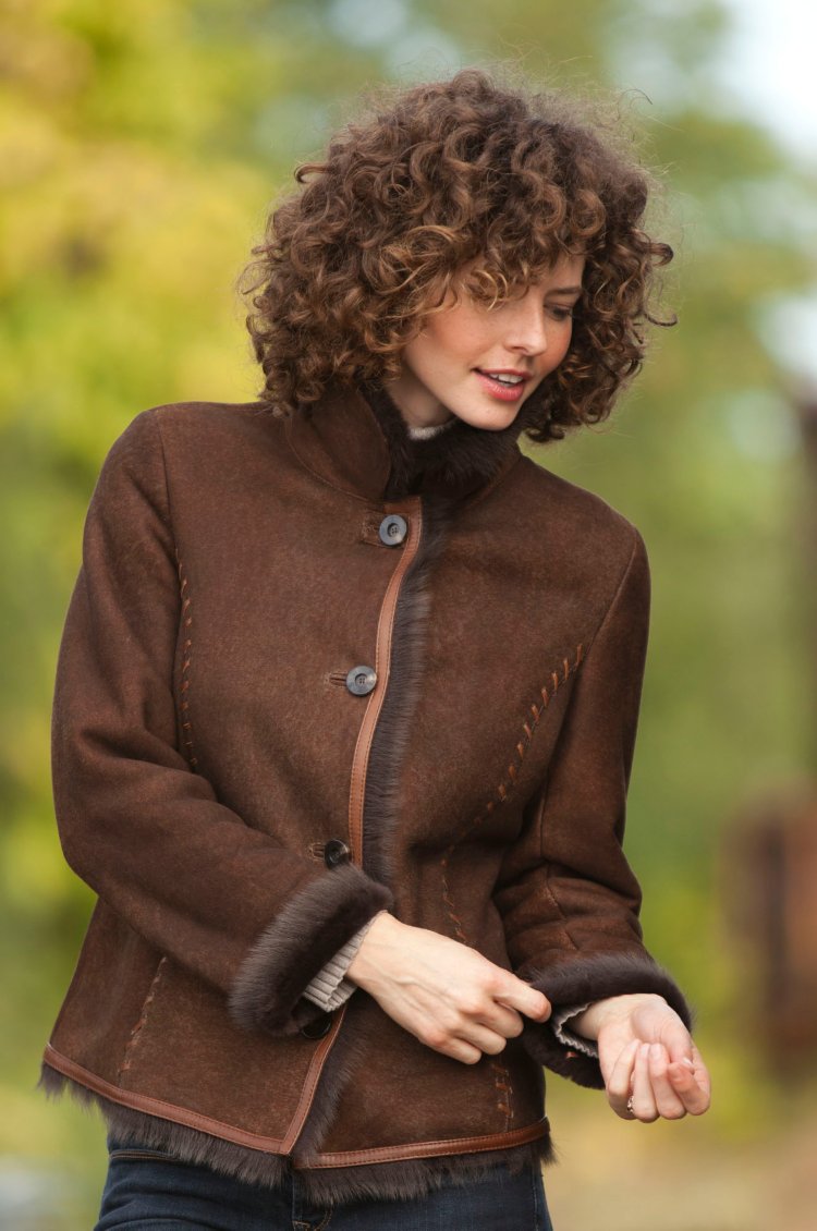 Women's Dani Shearling Sheepskin Coat with Leather Trim | Overland