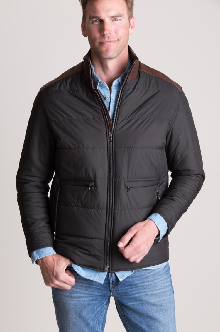 George Quilted Thinsulate Jacket with Leather Trim | Overland