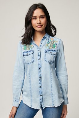 Myra Embroidered Cotton-Blend Shirt | Overland