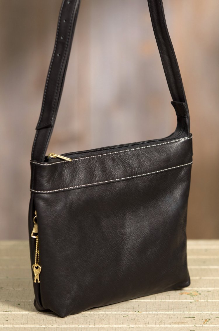 Taos Collection Leather Crossbody Bag with Concealed Carry Pocket ...