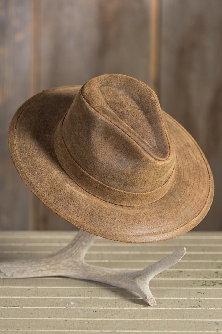 Hickory Stetson Leather Outback Hat | Overland