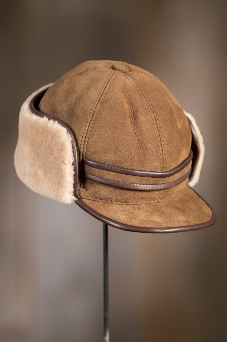 Shearling Sheepskin Cadet Cap with Snap Flaps | Overland