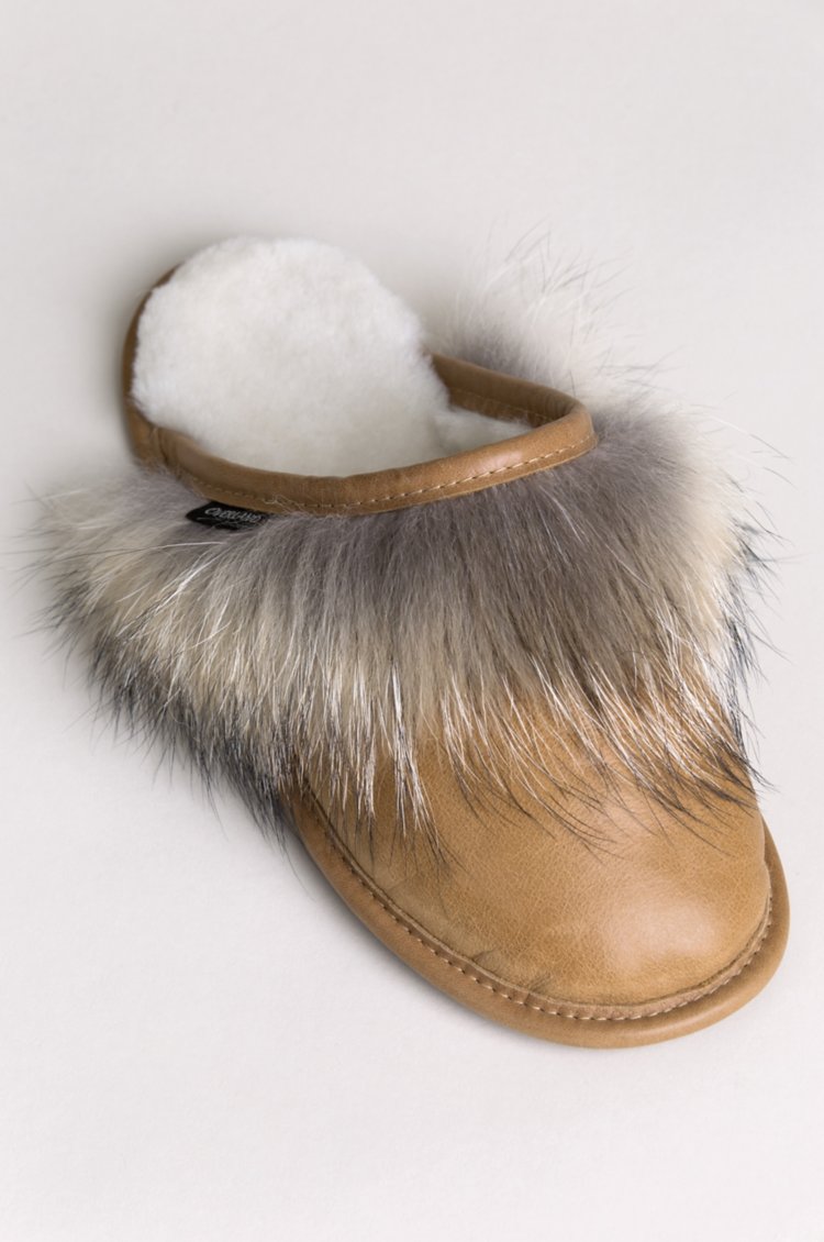 Women’s Camilla Shearling-Lined Brazilian Leather Scuff Slippers with ...