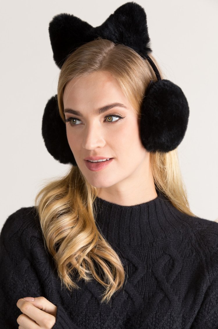 Rex Rabbit Fur Earmuffs with Bow | Overland