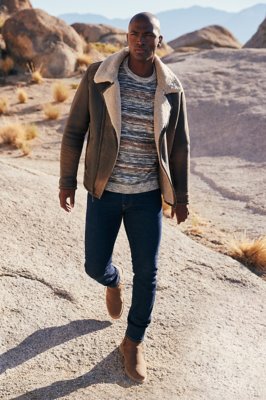 Jayden Shearling Sheepskin Bomber Moto Jacket | Overland