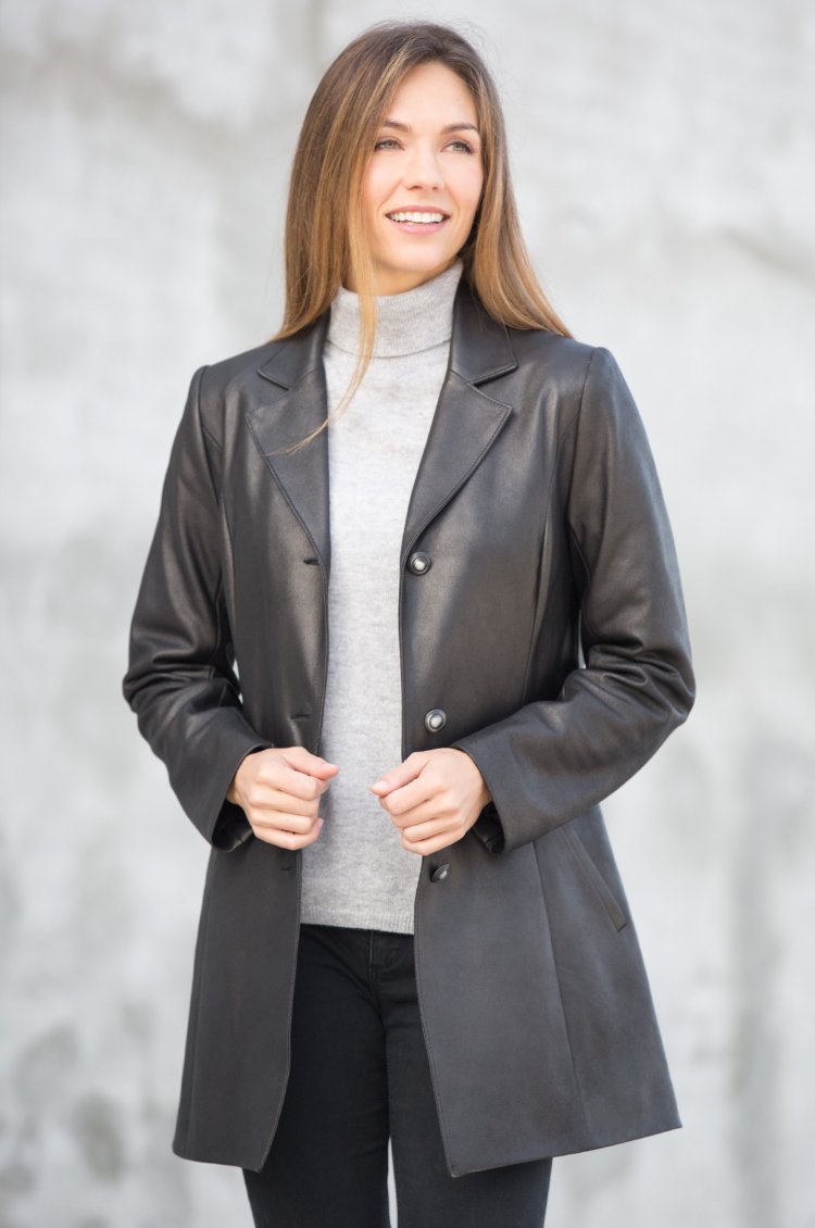 Amy Italian Lambskin Leather Coat | Overland