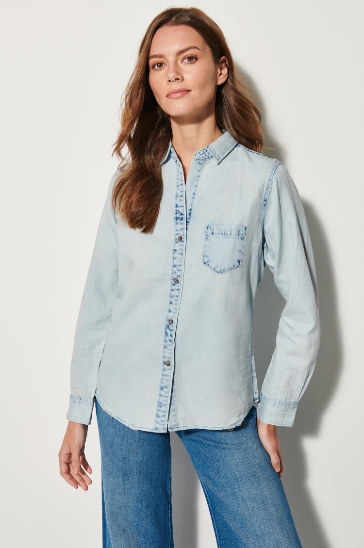 Eloise Cotton-Blend Denim Shirt | Overland