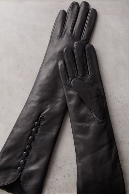 Women's Fleece-Lined Long Lambskin Leather Gloves | Overland